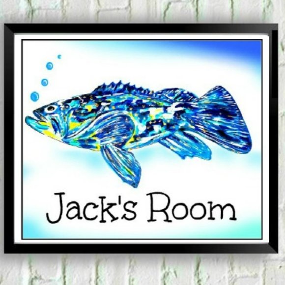 The Painted Label | Art | Personalized Fish Art Print Signed | Poshmark
